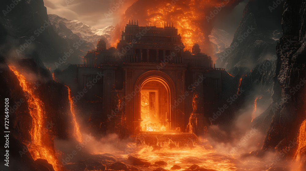 mythical forge in the heart of a volcanofire gods and molten creations ...