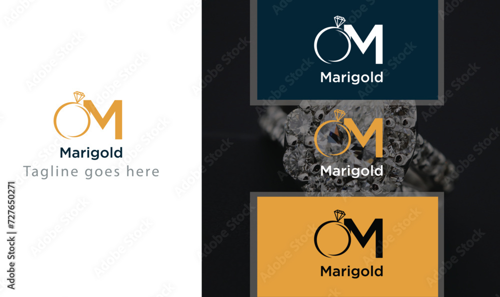ring, jewellery, lettermark logo, m logo, luxury logo, beauty logo ...