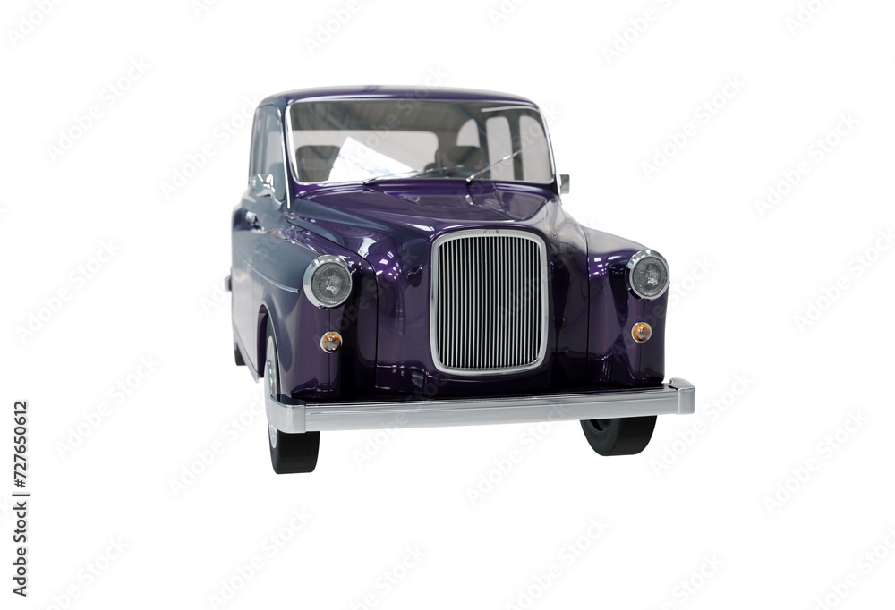 Iconic Classic British Cab on White Background 3d illustration Stock ...