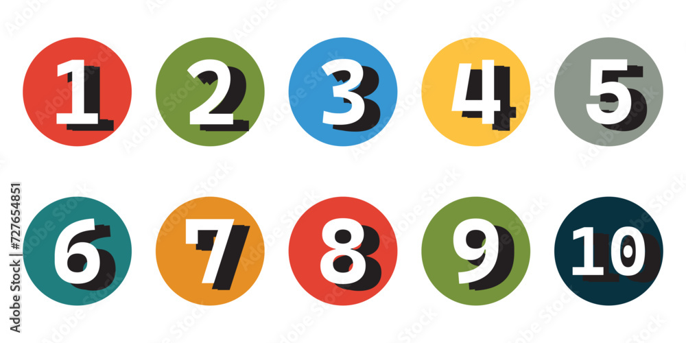 Numbers icon set. Numbers symbols. Stock Vector | Adobe Stock