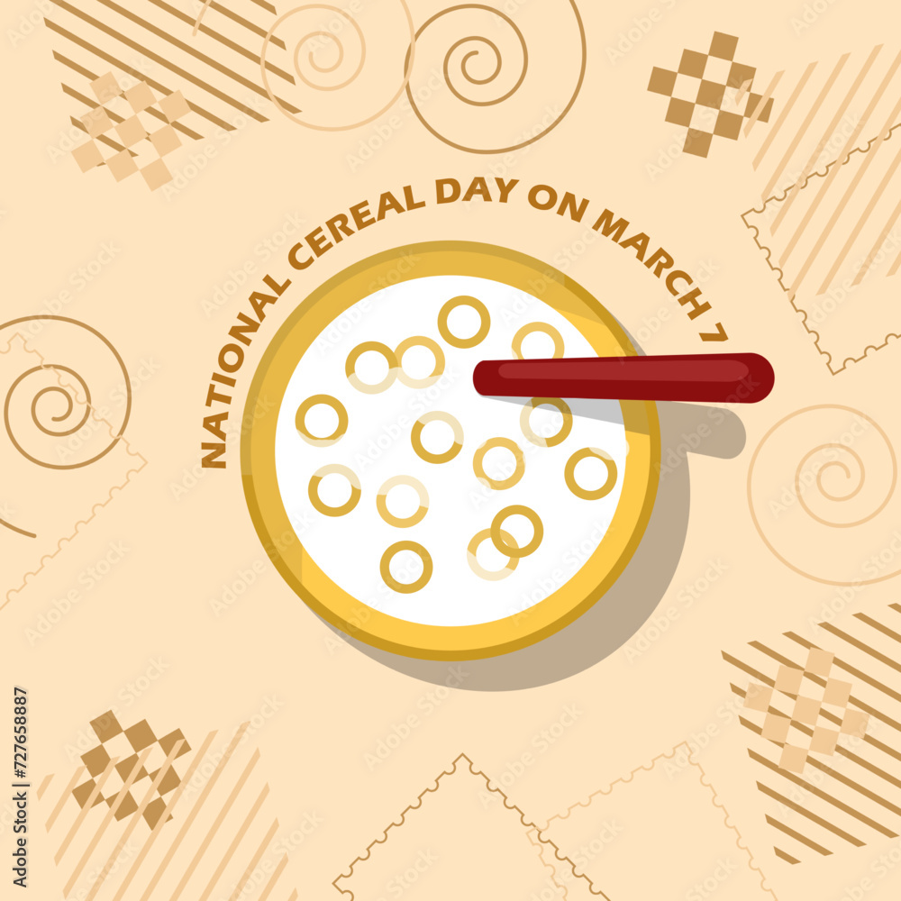 National Cereal Day event banner. A bowl of cereal containing cereal ...