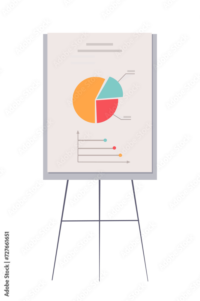Stand flip chart for presentation cartoon vector illustration. Board ...