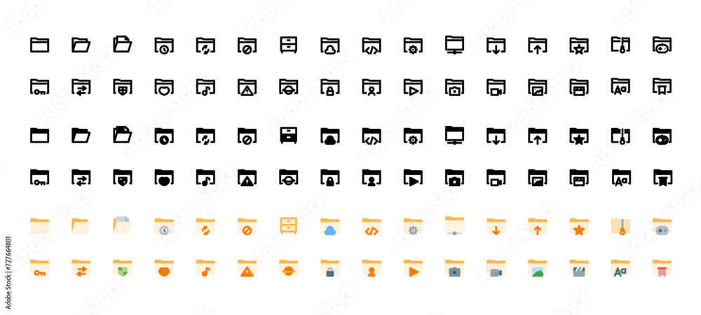Folder Icon Pack Collection for Website and Mobile App User interface ...
