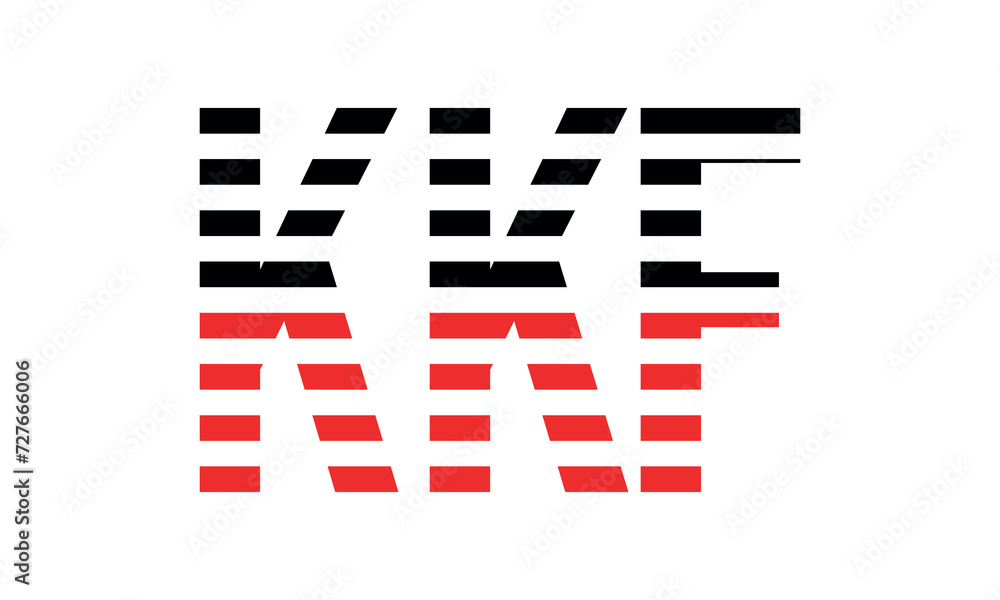 KKF three initial letter iconic line negative space minimal logo design ...