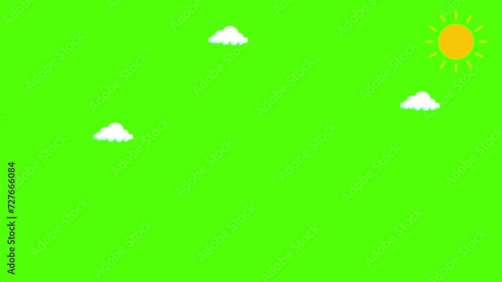 clear cloudy sky walking sun shining 2d animation cartoon clouds sky ...