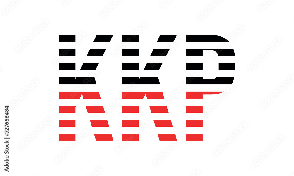 KKP three initial letter iconic line negative space minimal logo design ...