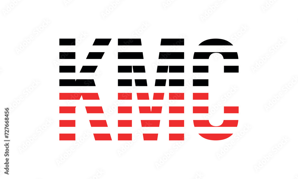 KMC three initial letter iconic line negative space minimal logo design ...