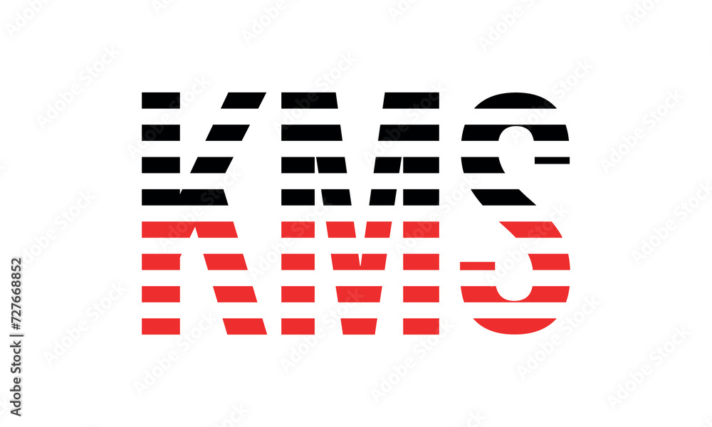 KMS three initial letter iconic line negative space minimal logo design ...