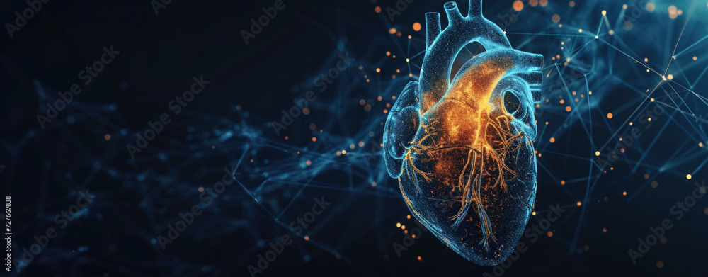 futuristic medical research heart cardiology health care with diagnosis ...