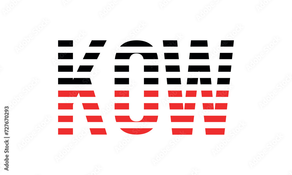 KOW three initial letter iconic line negative space minimal logo design ...
