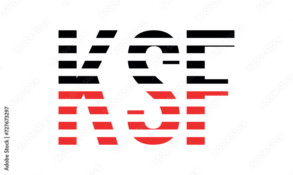 Vetor de KSF three initial letter iconic line negative space minimal ...