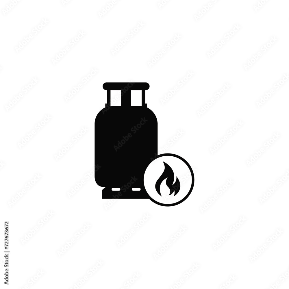 Cartoon propane gas cylinder icon or logo. Vector gas cannister symbol ...