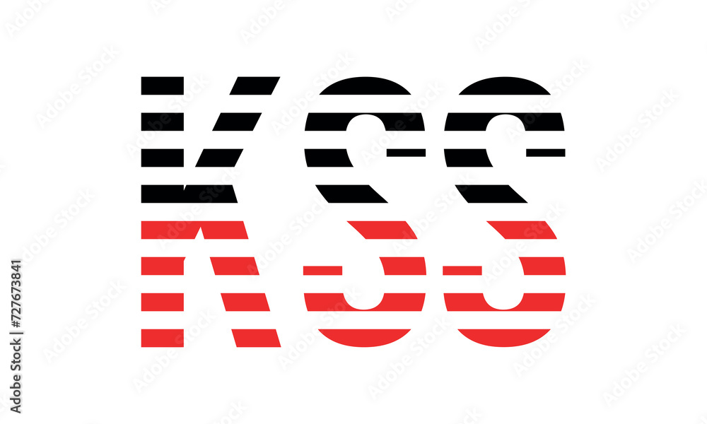 KSS three initial letter iconic line negative space minimal logo design ...