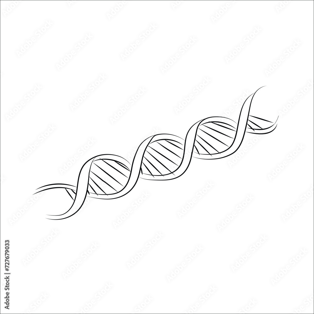 One of helix DNA. Minimalist concept of medical and science ...
