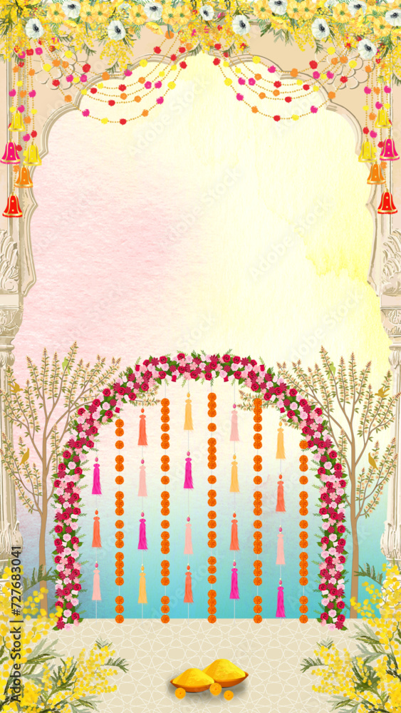 indian wedding haldi template invite Stock Vector | Adobe Stock