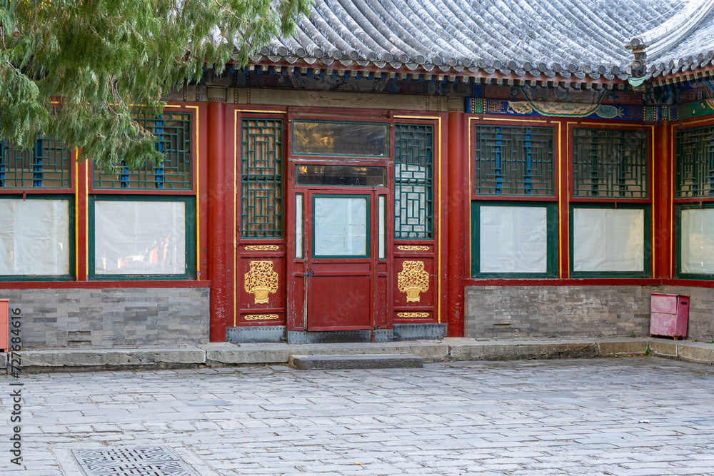 A traditional upper class Chinese house inside a palace complex with ...