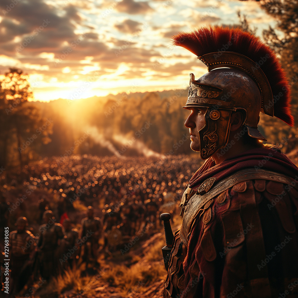A Roman general stands on the edge of the Teutoburg Forest in Germania ...