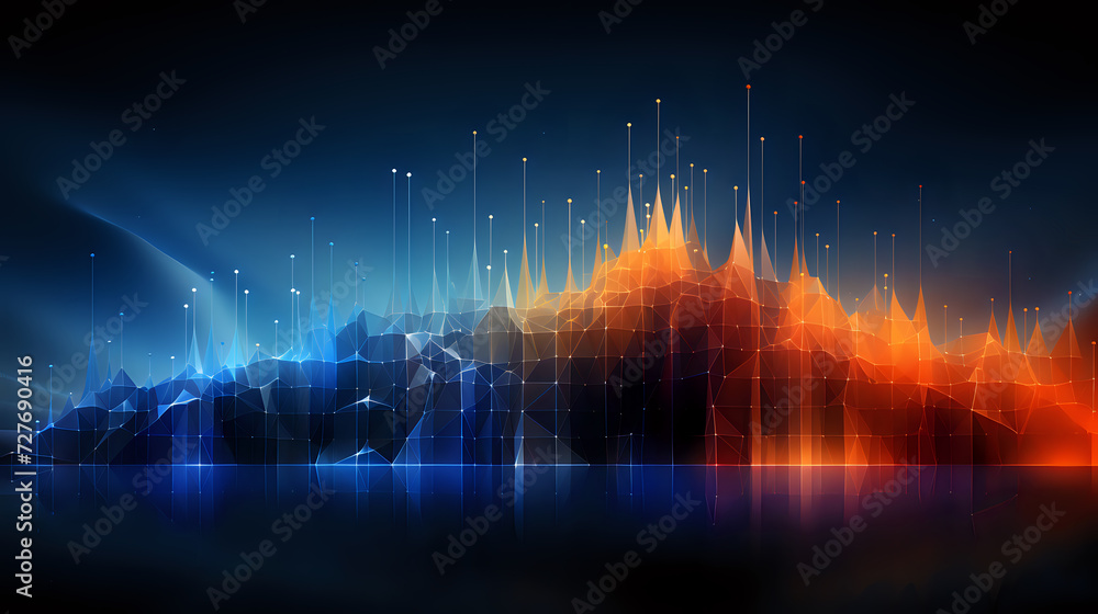 Digital Network Landscape: Connectivity Concept. Abstract landscape of ...