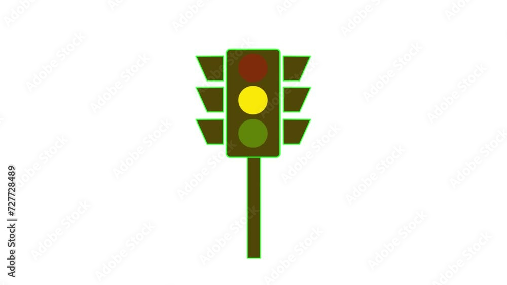 Traffic light Signals icon animation. Animation of a traffic light ...