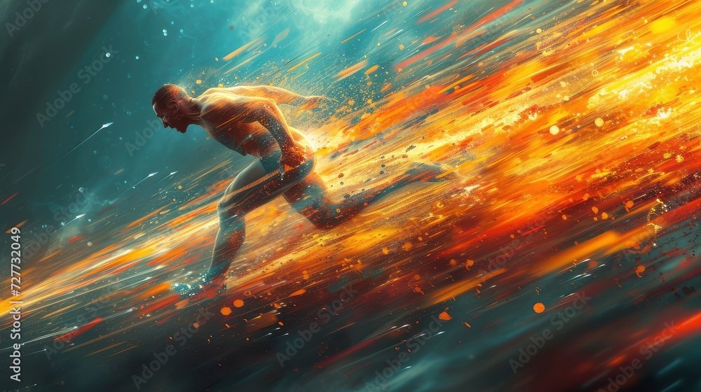 Athlete Sprinting With Dynamic Energy, Backgrounds Stock Photos ...