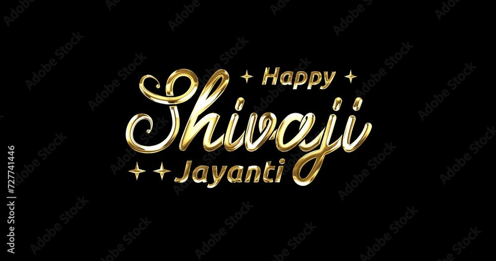 Happy Shivaji Jayanti. Animation text of Handwritten modern calligraphy ...
