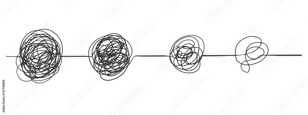 Line mind process complicated and easy ways, difficult and simple ...