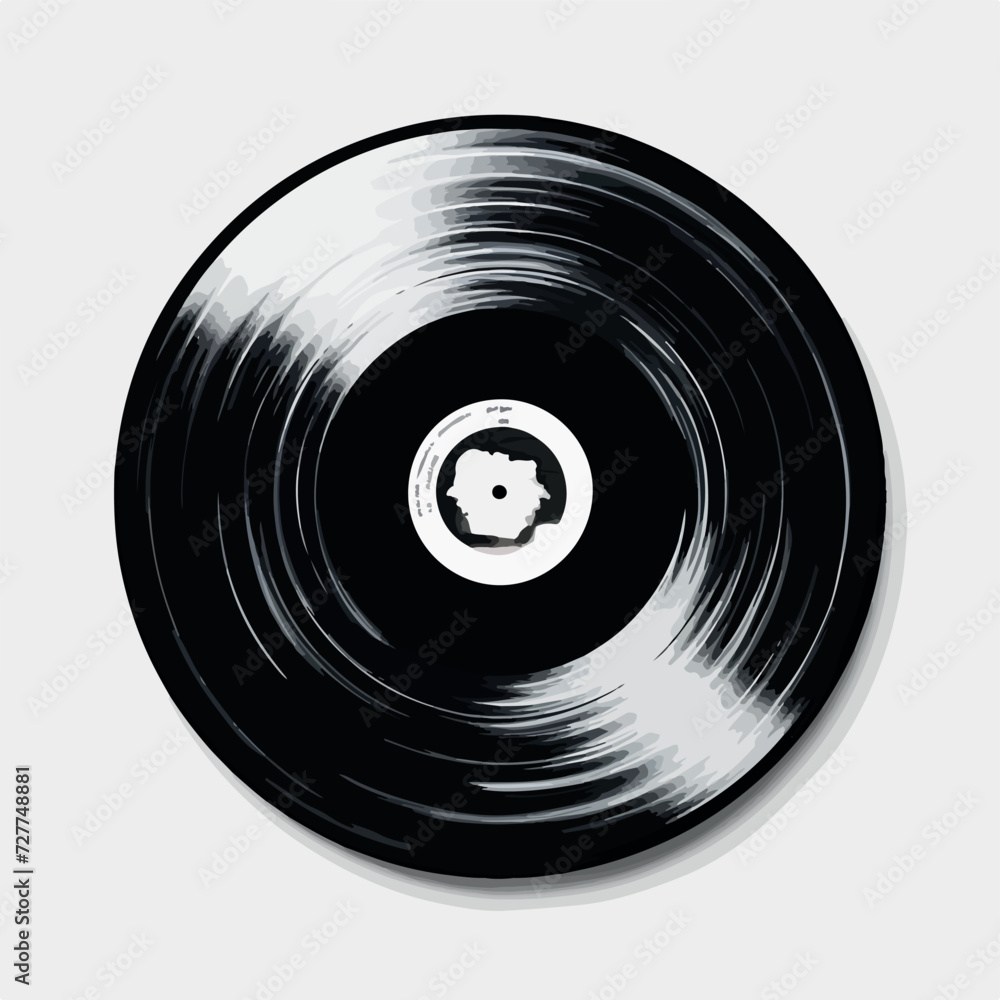 Vinyl record in cartoon, doodle style . Image for t shirt. Isolated 2d ...