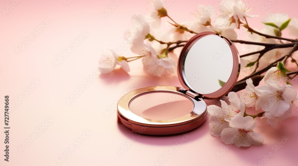Peach color blush beauty product advertising concept multiple layers of ...