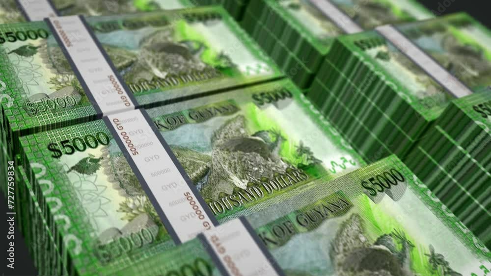 Vidéo Stock Guyana money Guyanese dollars pack loop 3d animation ...
