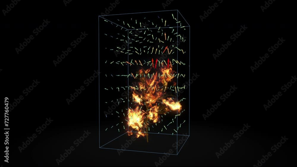 Heat map arrow simulation with fire explosion Stock Video | Adobe Stock