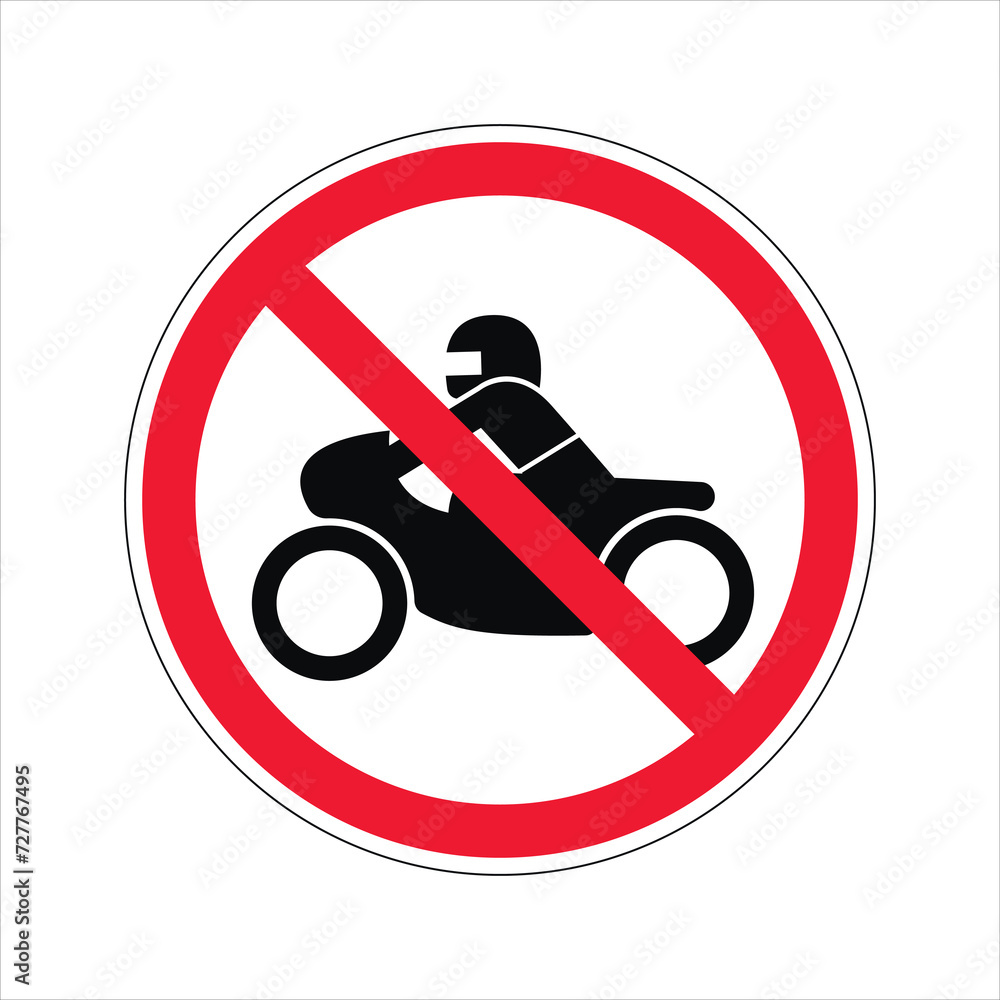 Vetor de Road signs. Motorcycles are prohibited. Vector illustration ...
