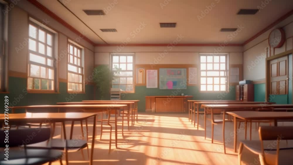 Empty classroom background. Modern school room interior. Educational ...