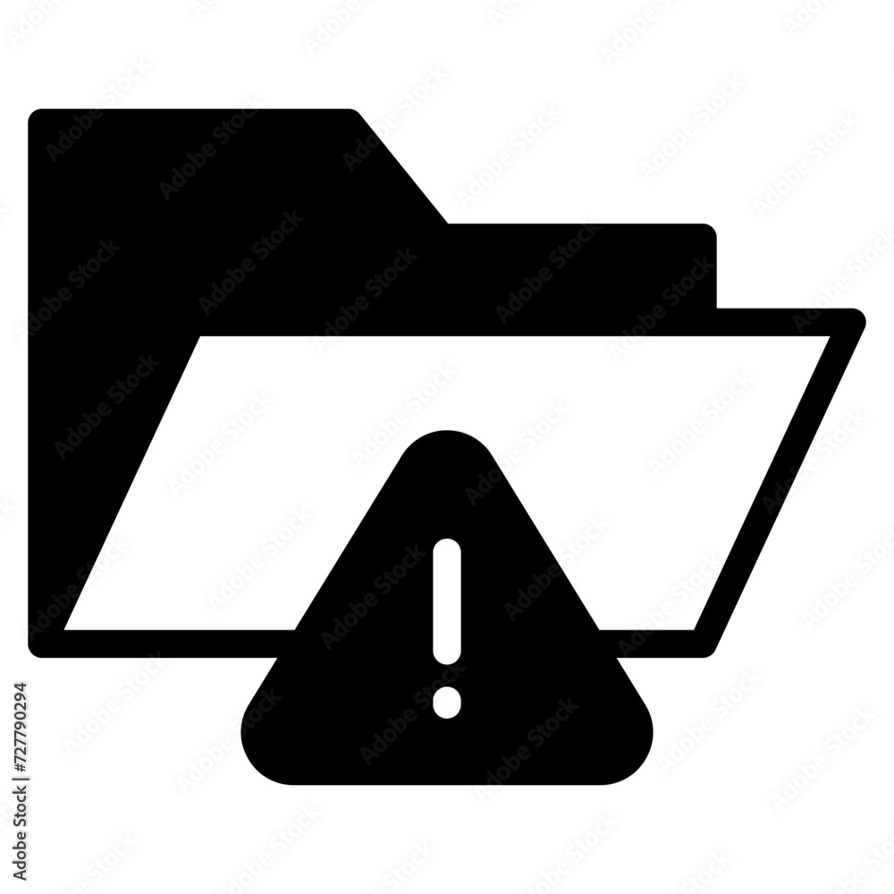 Folder error icon. Folder with exclamation mark. icon related to warning, notification. Stock ...