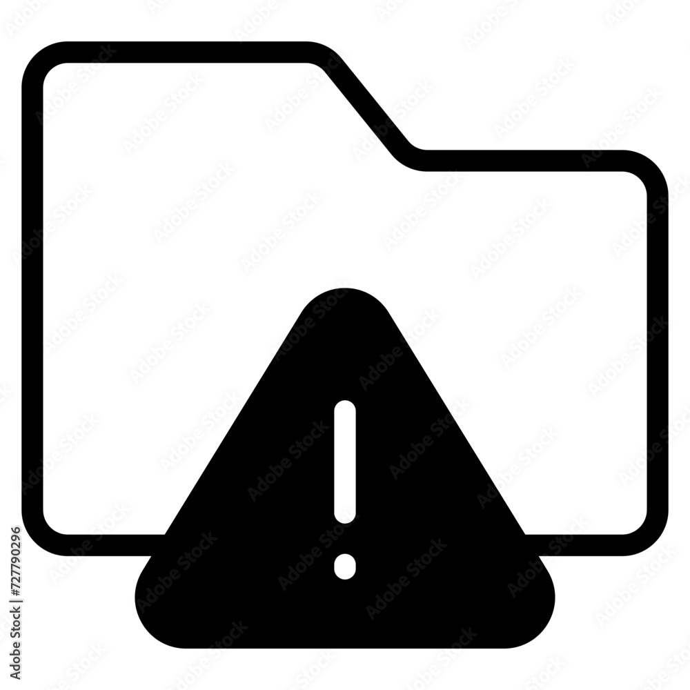 Vecteur Stock Folder error icon. Folder with exclamation mark. icon ...