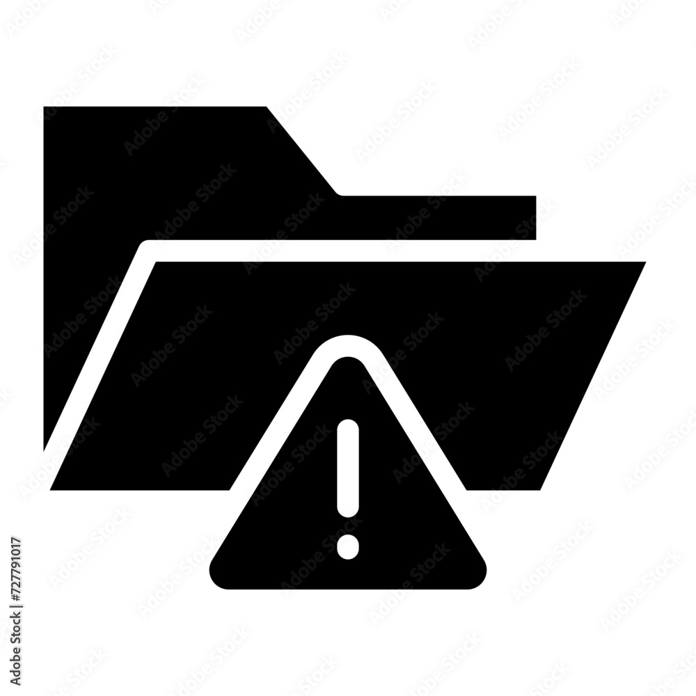 Vecteur Stock Folder error icon. Folder with exclamation mark. icon ...