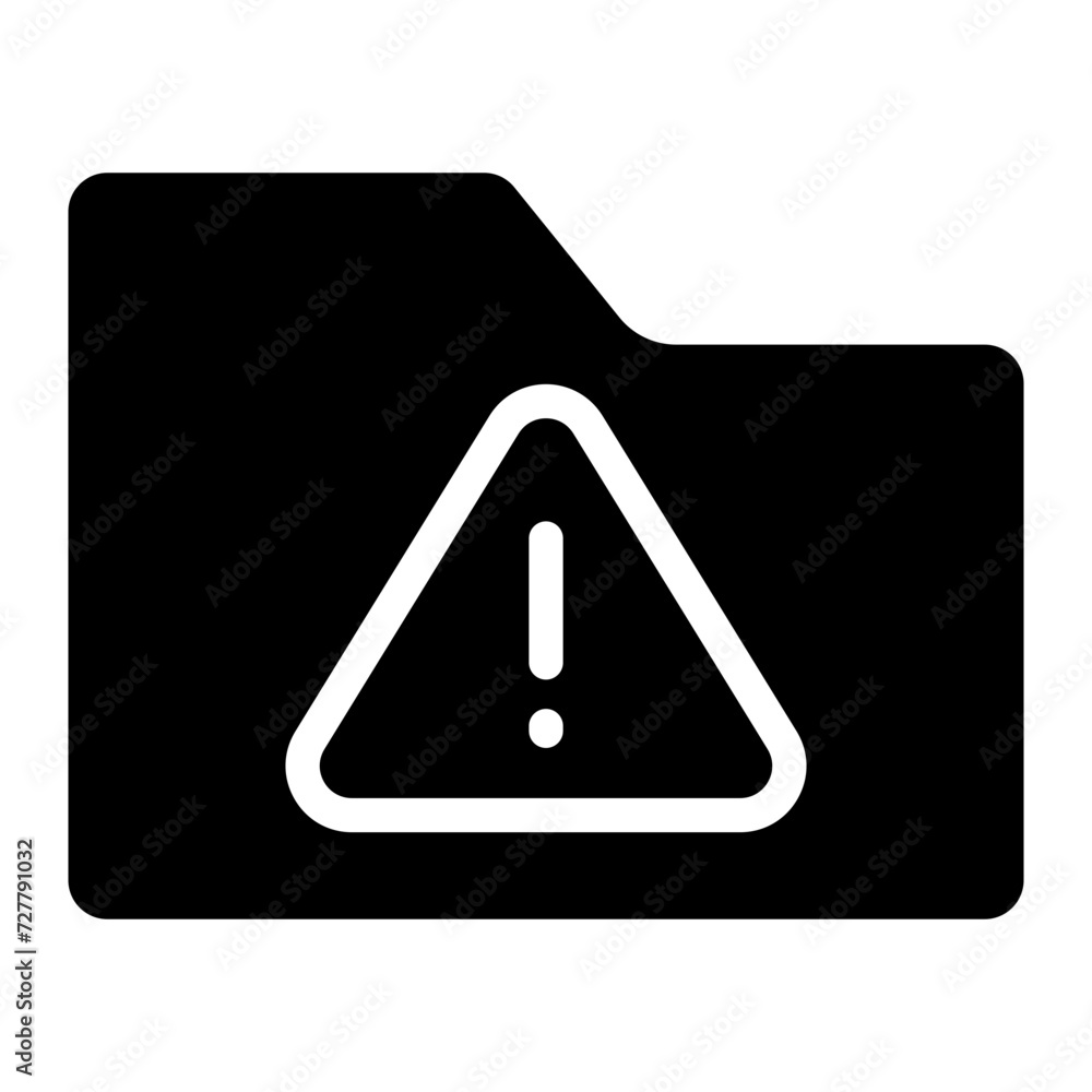 Vecteur Stock Folder error icon. Folder with exclamation mark. icon related to warning ...