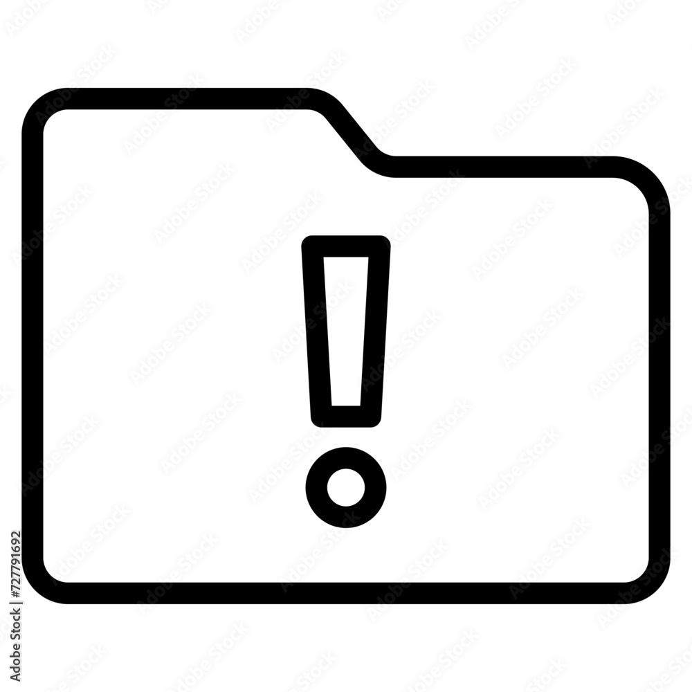 Folder error icon. Folder with exclamation mark. icon related to warning, notification. Stock ...