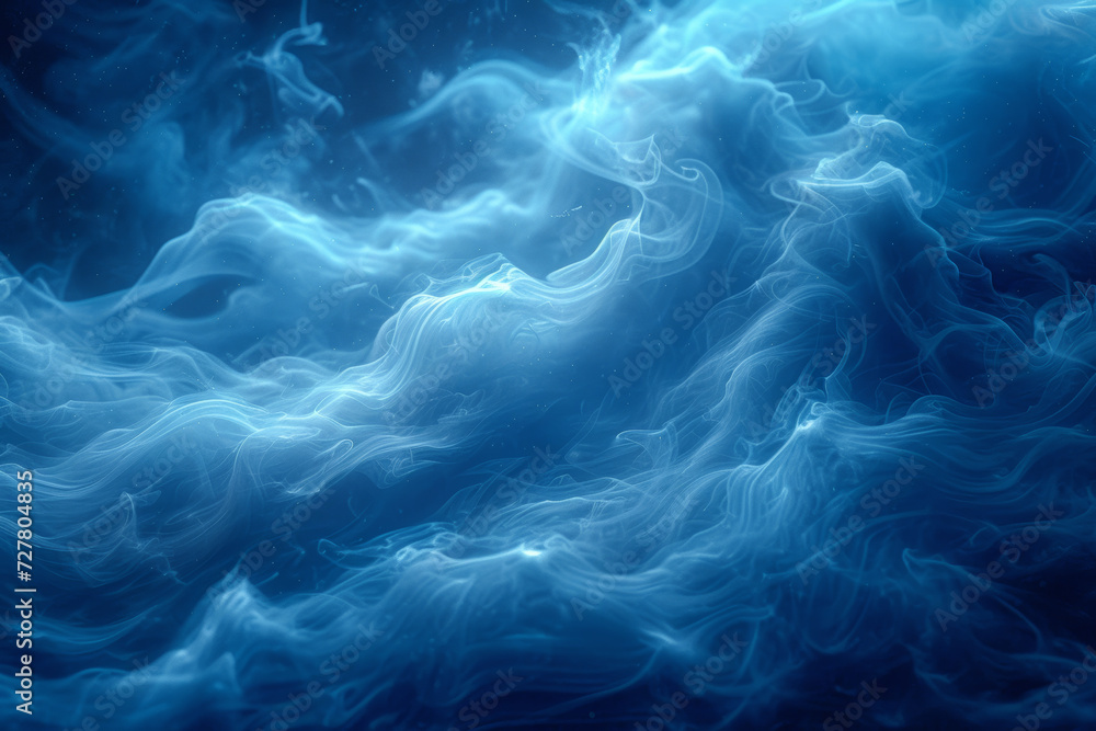 Abstract composition of swirling smoke patterns, frozen in time ...