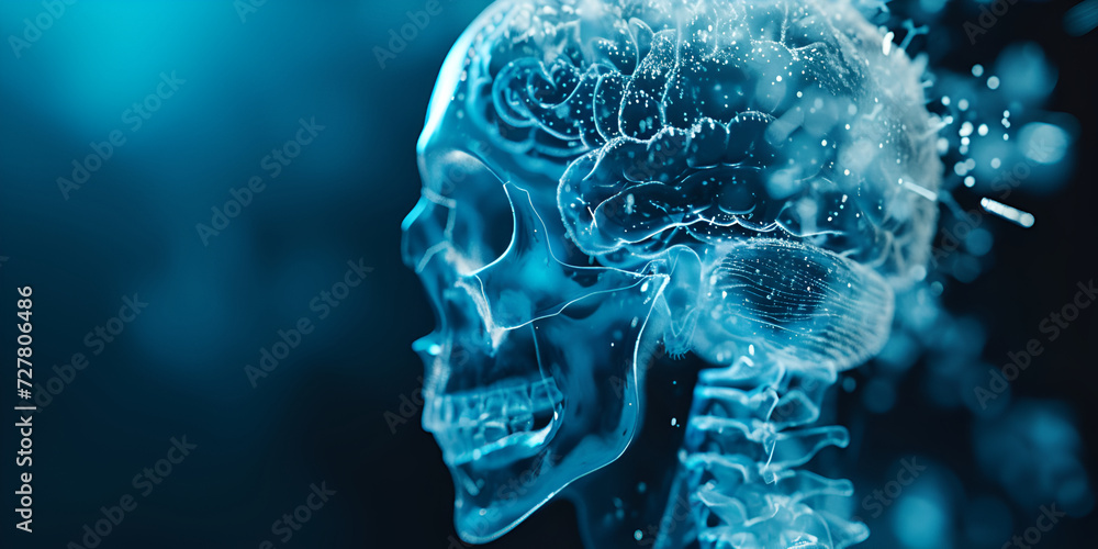 Poster Human skull glow Brain CT scan takes approximately 15 to 30 ...