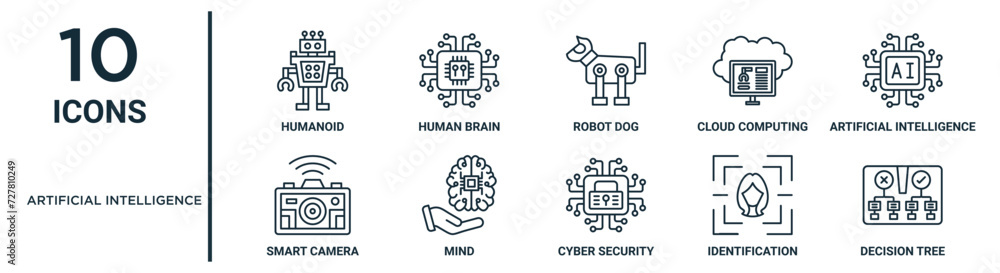 artificial intelligence outline icon set such as thin line humanoid ... artificial intelligence outline icon set such as thin line humanoid ...