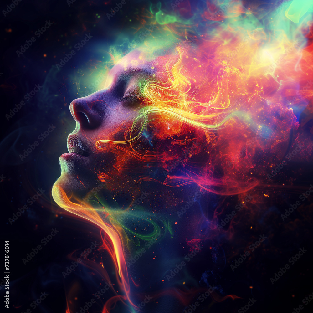 Altered States of Consciousness - Mystical Side Profile amidst a ...