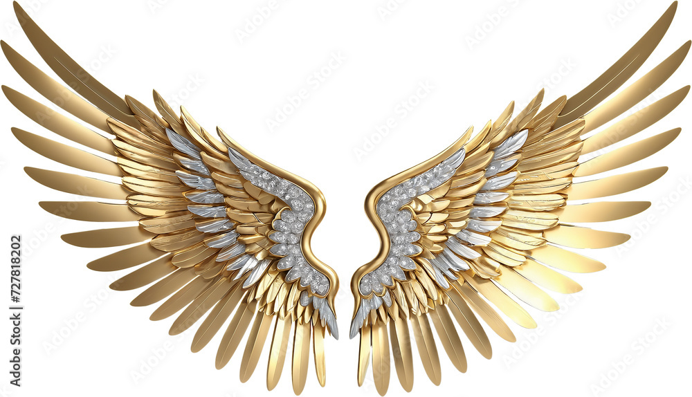 Gold wing isolated on transparent background. royal luxury wings ...