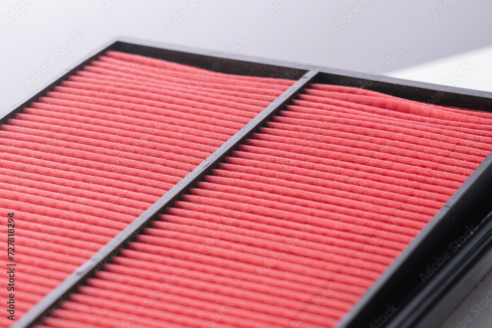 Air filter for internal combustion engine close-up. Paper air filter of ...