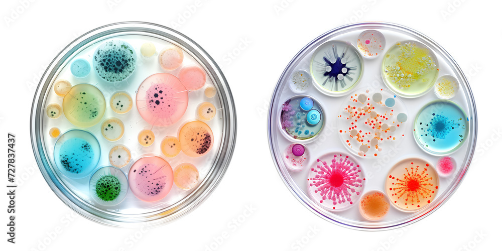 A Simulation two petri dish contains a culture of bacteria, with ...