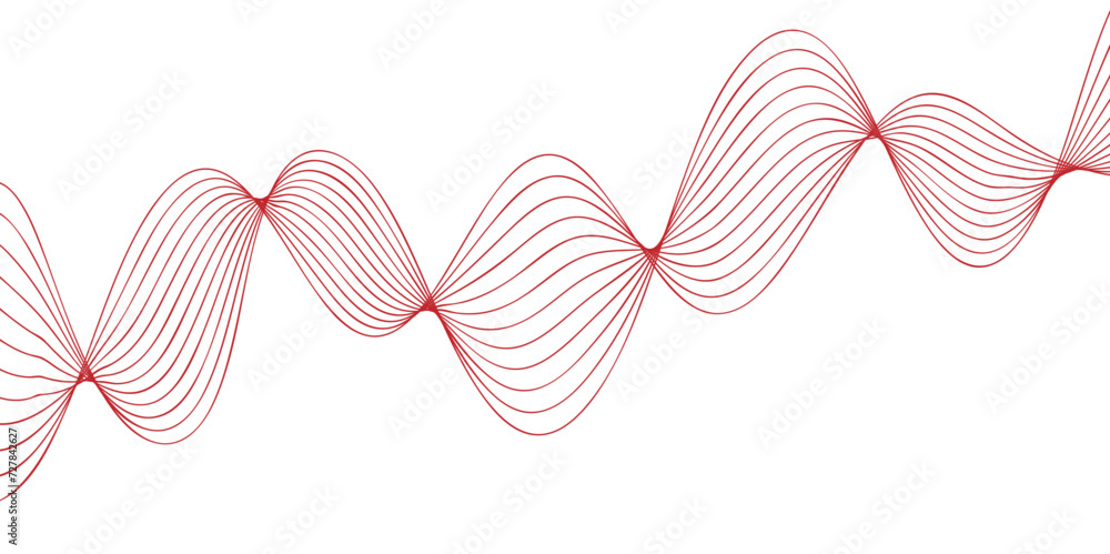 Vector wave lines flowing dynamic colorful isolated on white background ...
