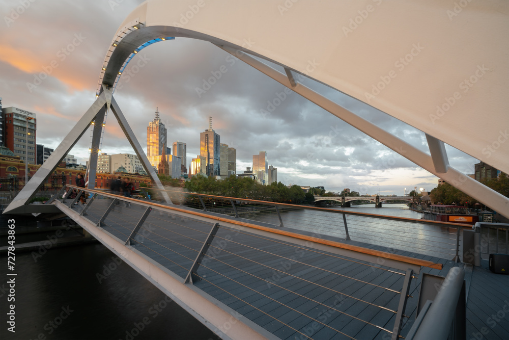 Evan Walker Bridge, Southbank Pedestrian Bridge, Southbank, Victoria ...