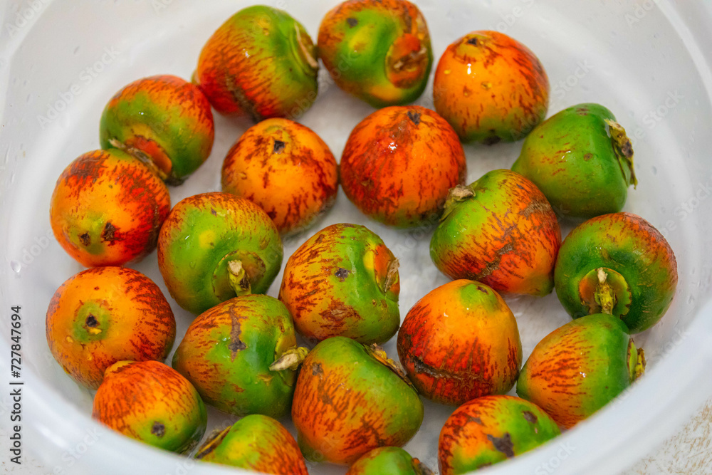 Foto de Rare and exotic fruit of the peach palm (Bactris gasipaes ...