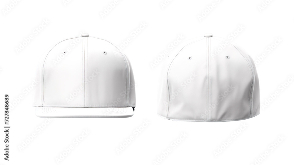 White classic snapback front and back in pure white without logo on ...