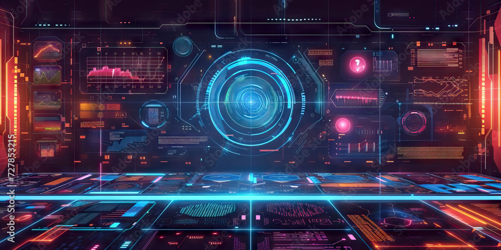 Holographic Interfaces: A Vector Illustration of Futuristic Holographic ...