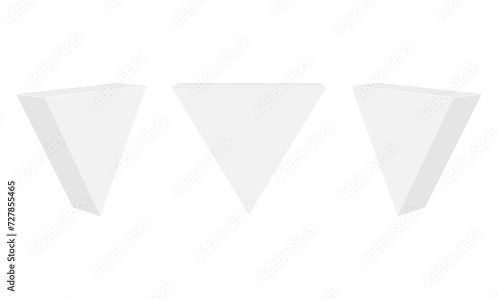 Blank Triangle Packaging Boxes Mockups, Front And Side View, Isolated ...